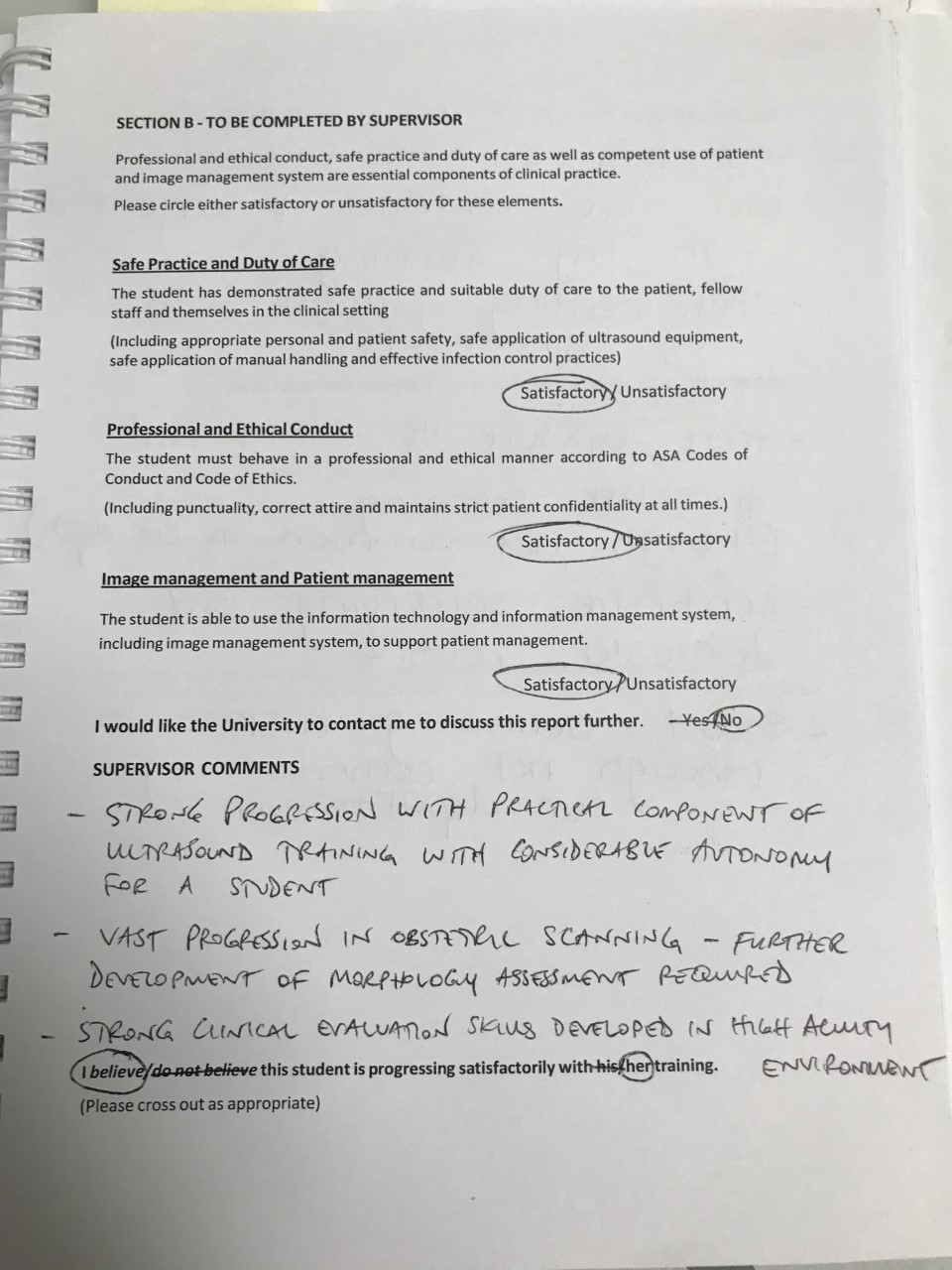 Clinical progress report 2 - Obstetrics and Gynae - UniSA ePortfolio